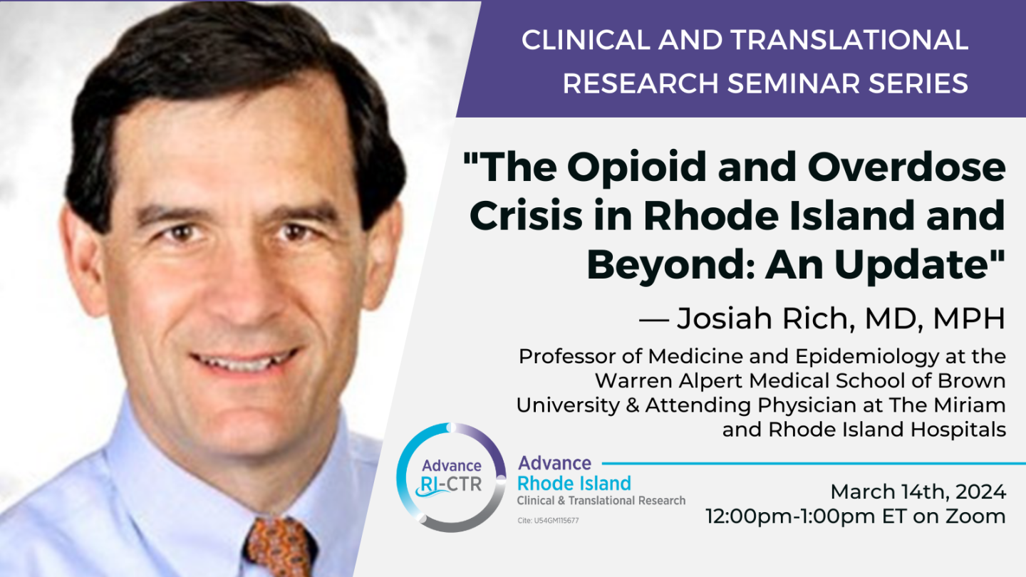 Dr. Jody Rich speaks on the opioid epidemic as part of the Advance-RI ...